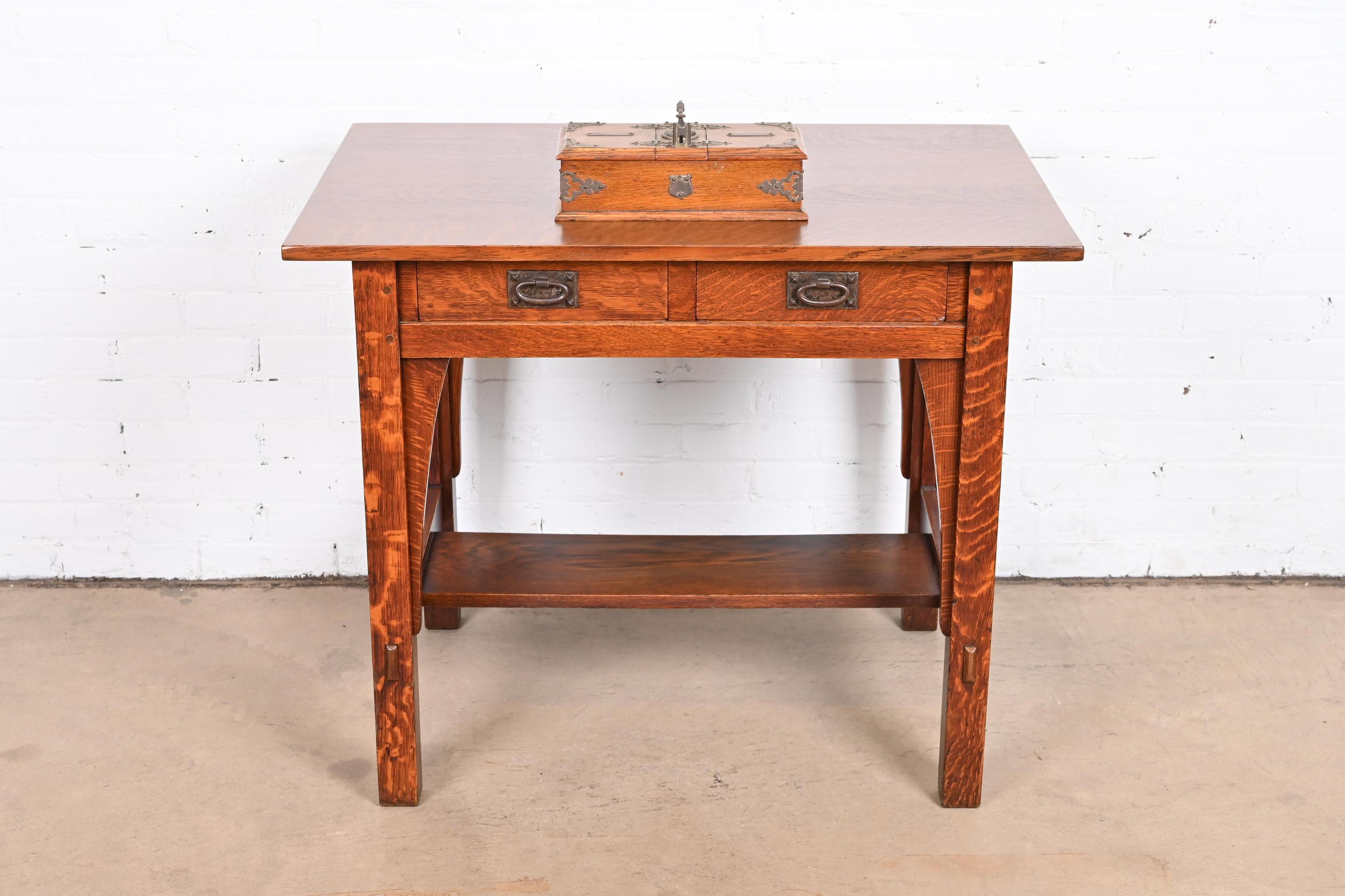 Antique English Victorian Oak and Brass Cigar / Cigarette Box For Sale ...