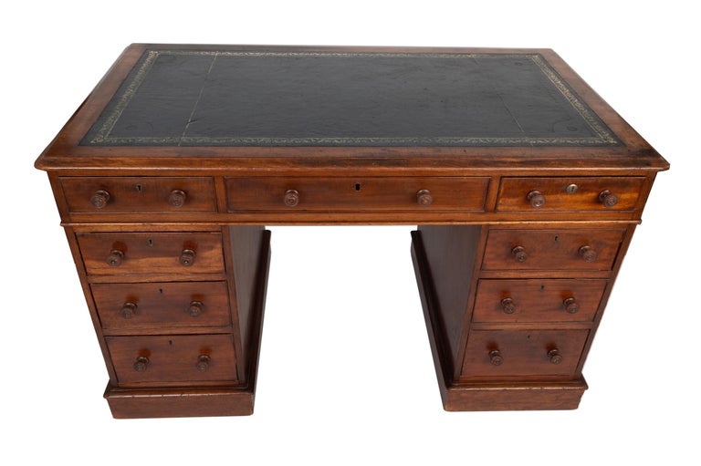 Antique English Victorian Pedestal Desk C.1850 For Sale at 1stDibs ...