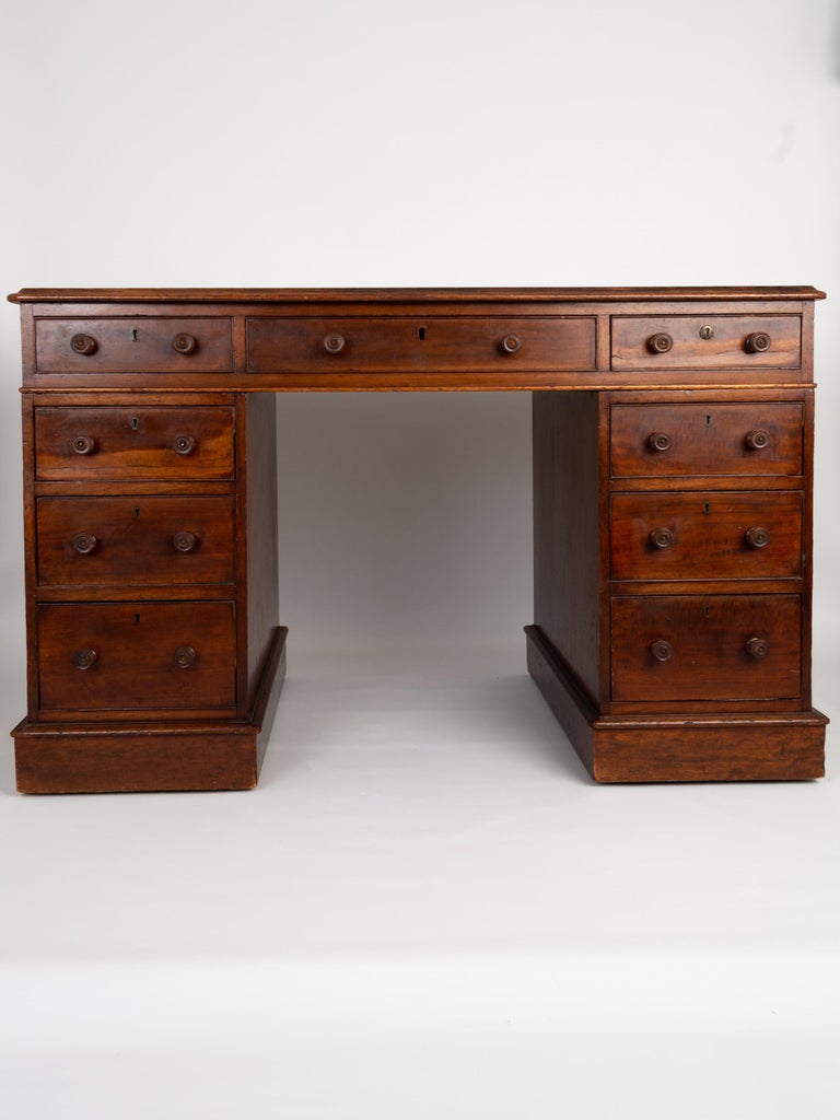 Antique English Victorian Pedestal Desk C.1850 For Sale at 1stDibs
