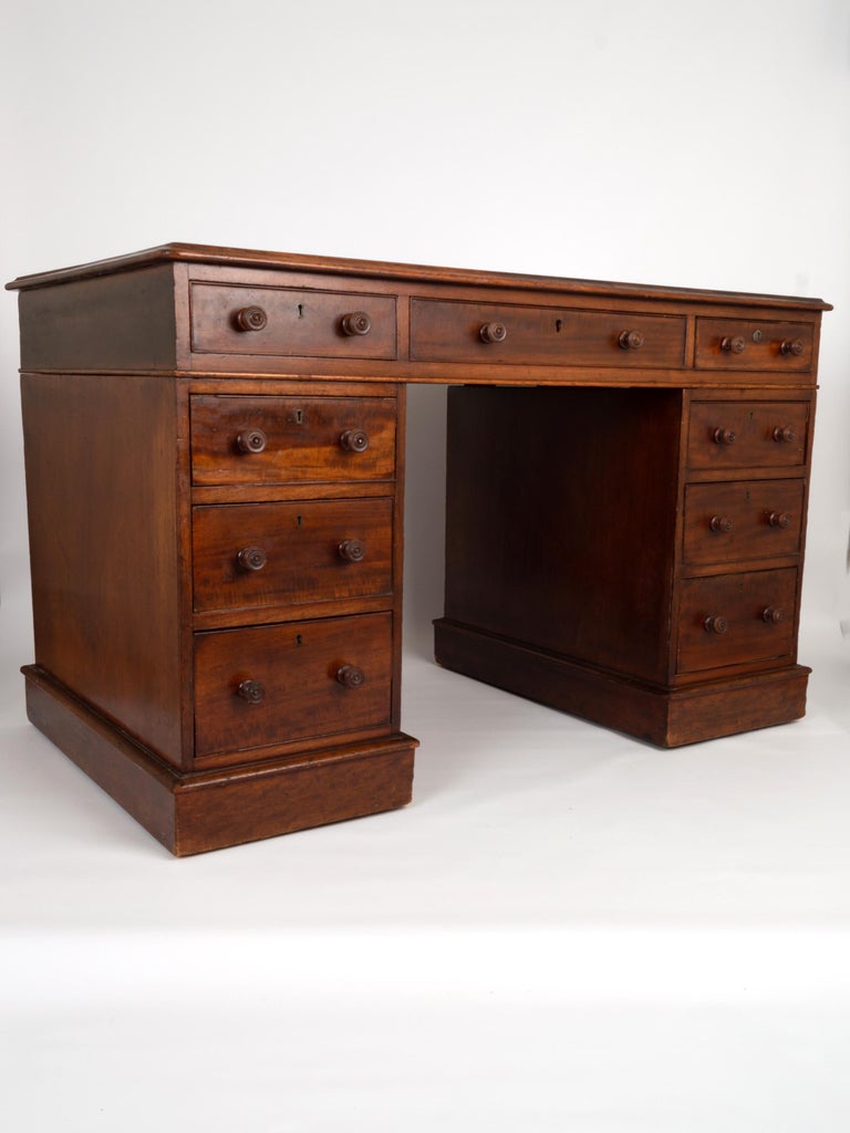 Antique English Victorian Pedestal Desk C.1850 For Sale at 1stDibs ...