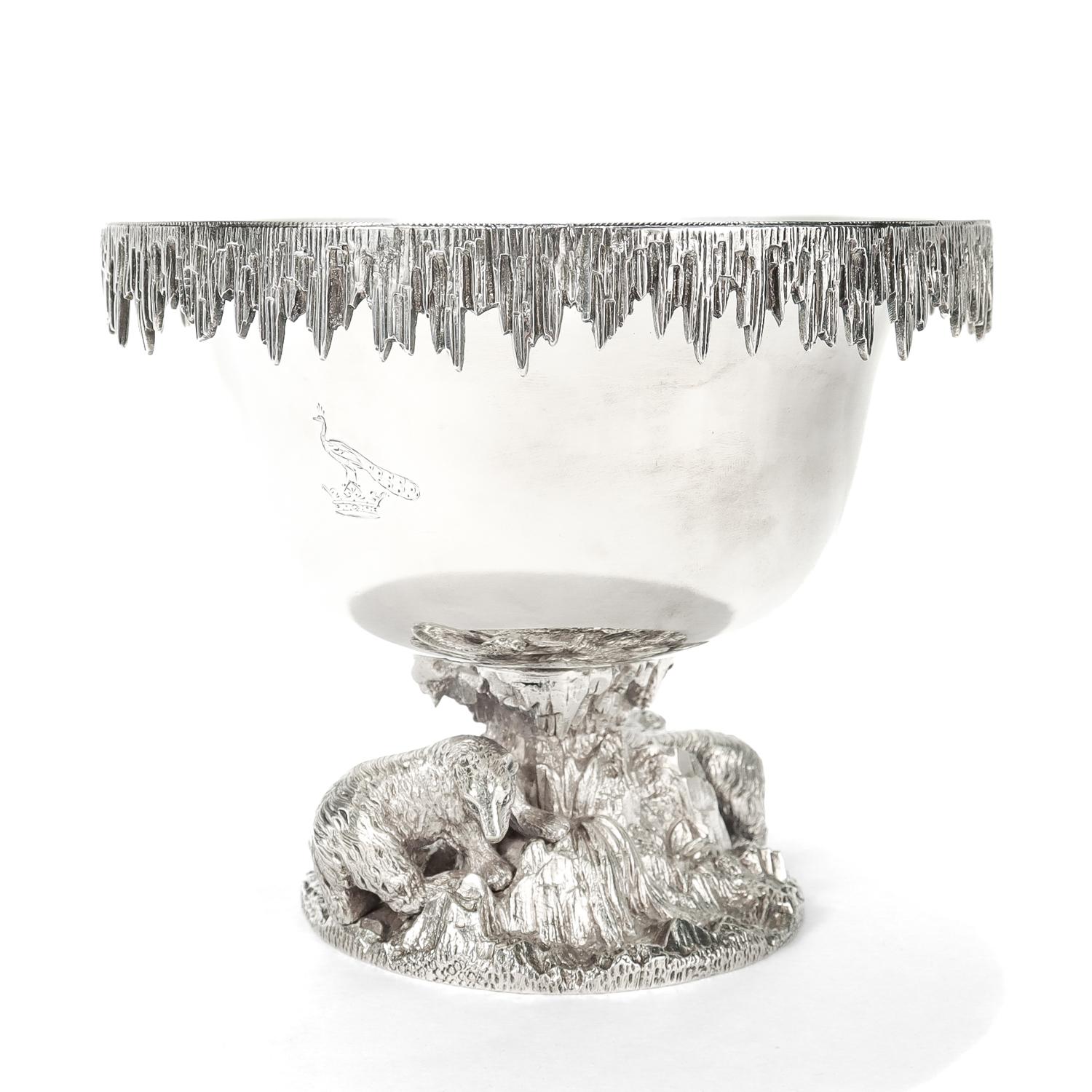 Antique English Victorian Silver Plate Figural Polar Bear Ice Bowl or ...