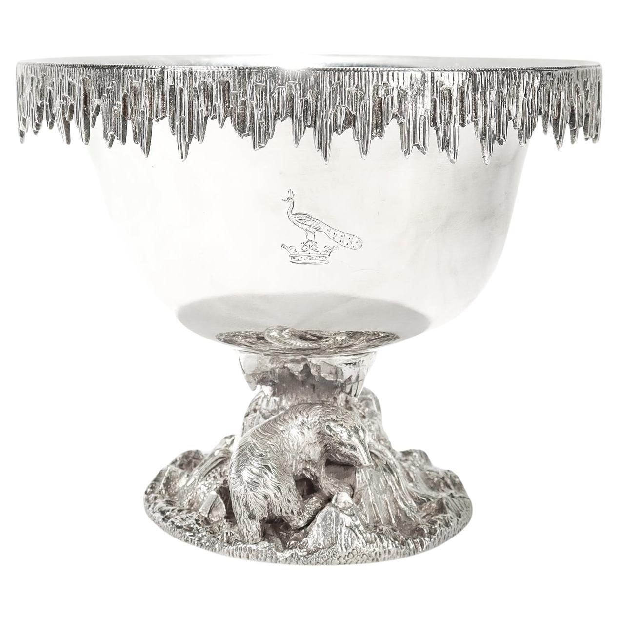Antique English Victorian Silver Plate Figural Polar Bear Ice Bowl or ...