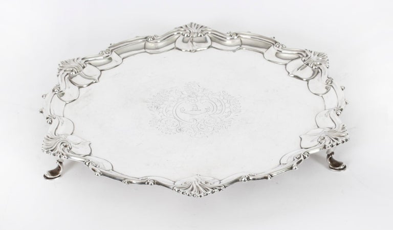 Antique English Victorian Silver Plated Salver 19th Century For Sale at ...