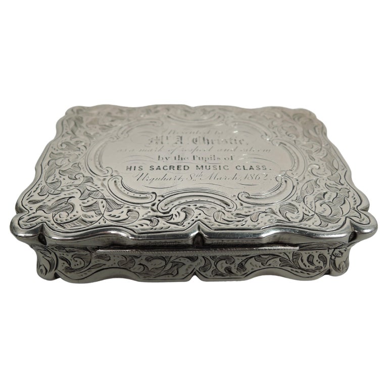 Antique English Victorian Snuff Box with Music Teacher Presentation For ...
