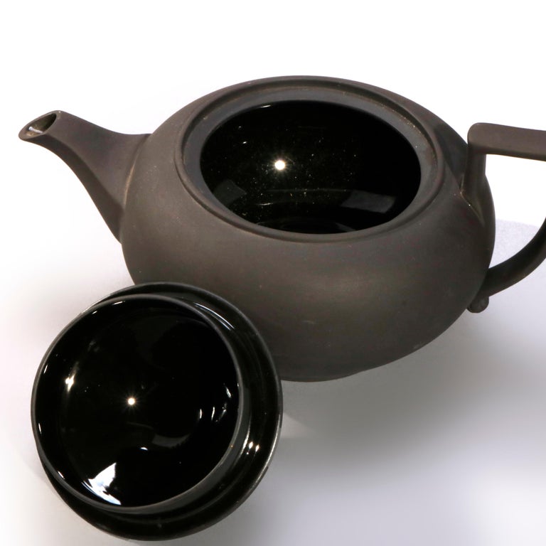 Antique English Wedgwood Black Basalt 3-Piece Teapot Set, 19th Century ...