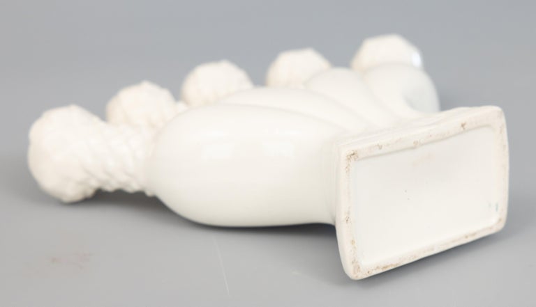 Antique English White Creamware Tulip Vase Tulipiere For Sale at 1stDibs