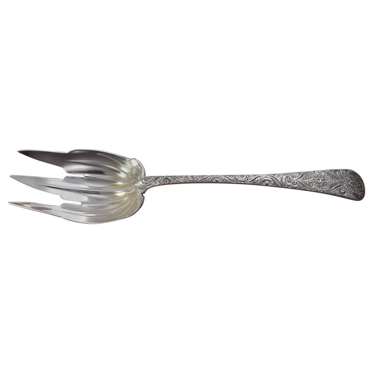 Antique Engraved by Tiffany and Co Sterling Silver Salad Serving Fork ...