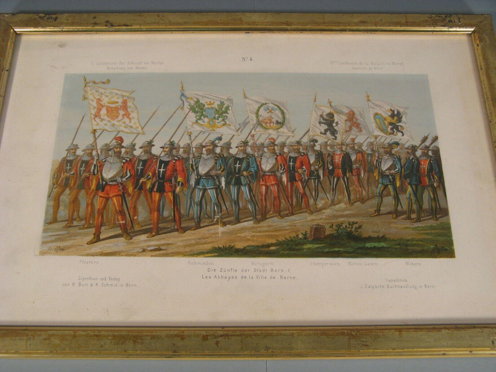 Antique Engraving Commemorating the IVth Centenary of the Battle of ...