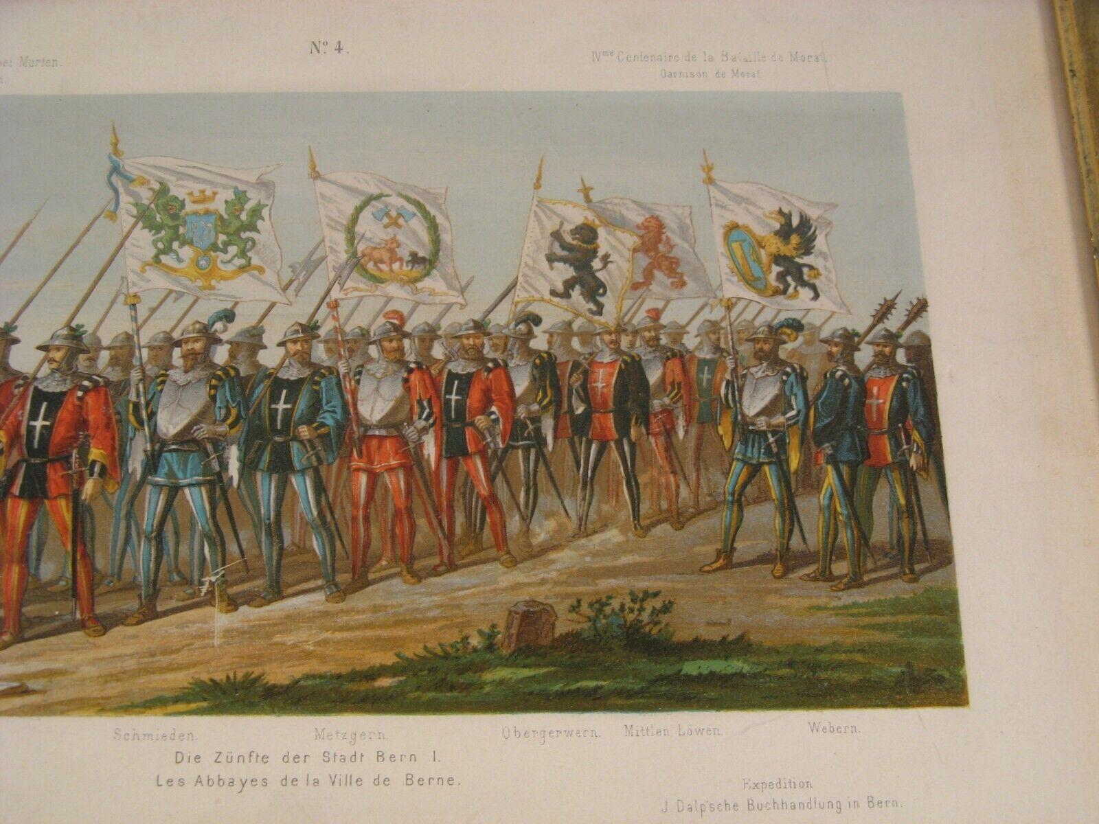 Antique Engraving Commemorating the IVth Centenary of the Battle of ...