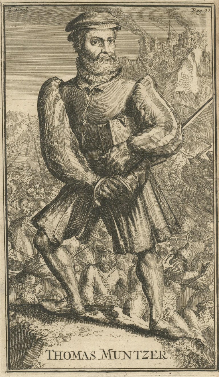 Antique Engraving of Thomas Müntzer, a Reformation-Era German ...