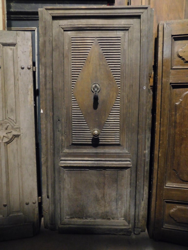 Antique Entrance Door with Frame, Walnut Wood, 19th Century, Italy For ...