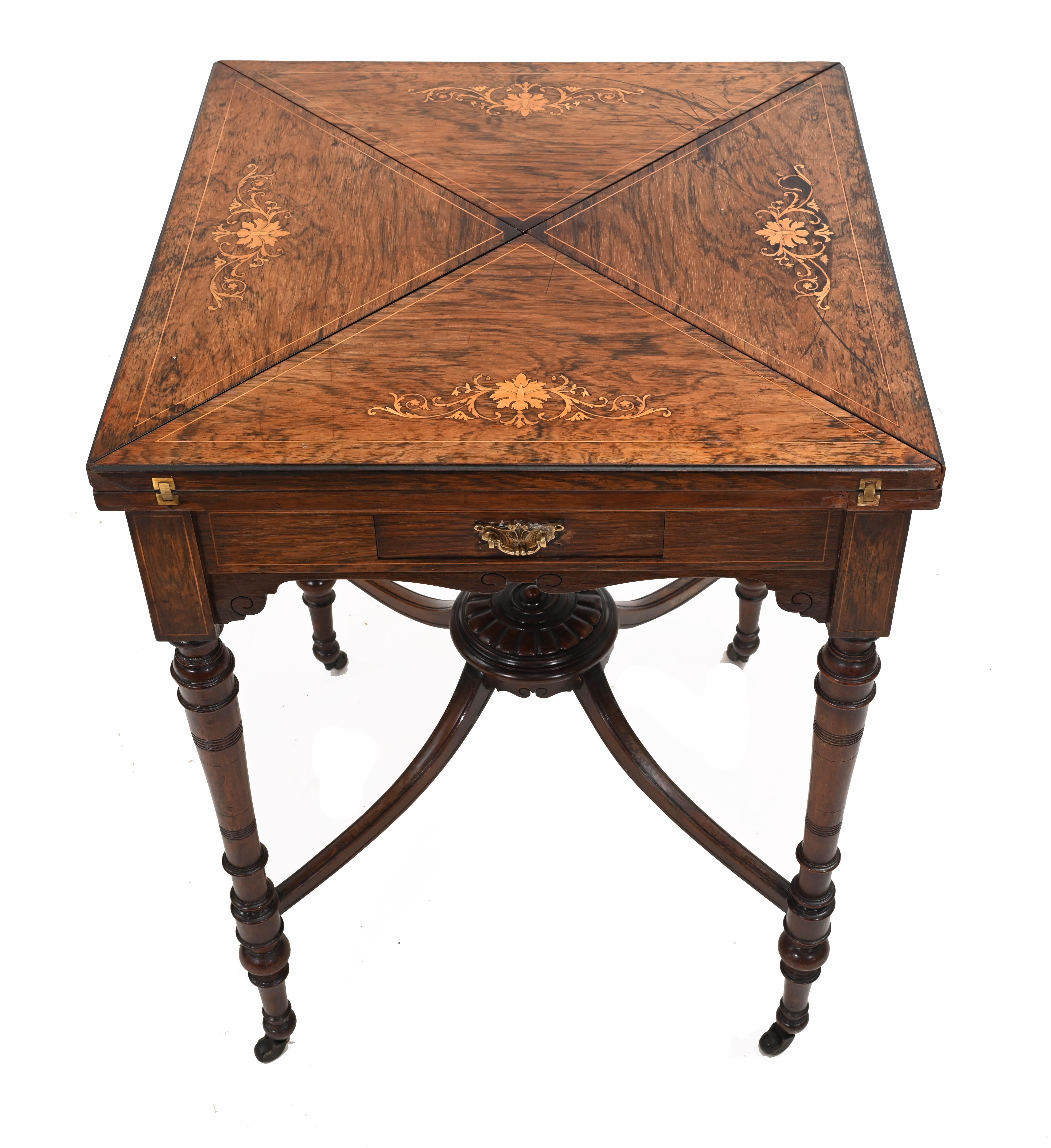 Antique Envelope Table Edwardian Games Inlay, 1910 For Sale at 1stDibs