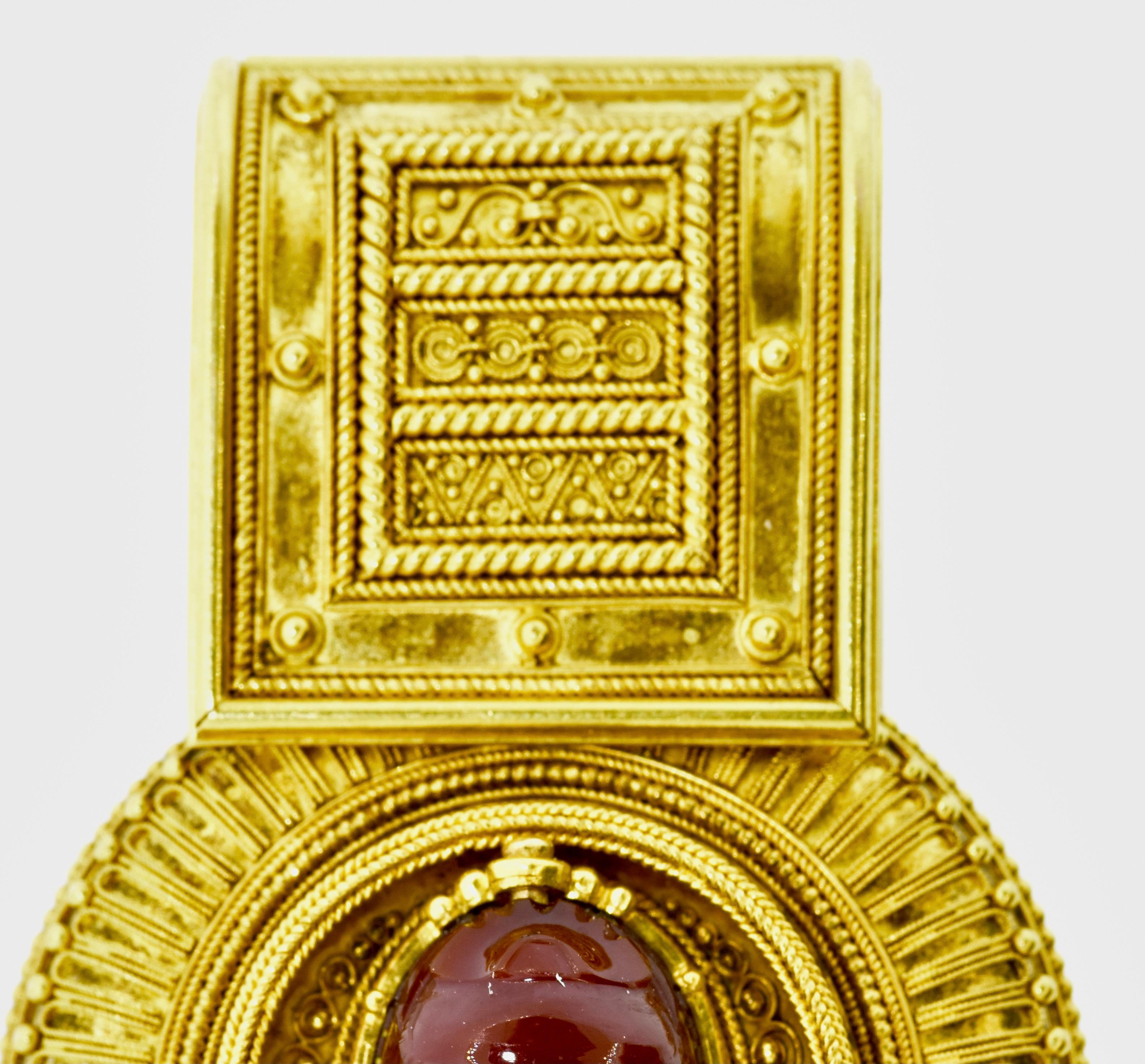 Antique Etruscan Revival Ernesto Pierret Pendant, c. 1860 For Sale at ...