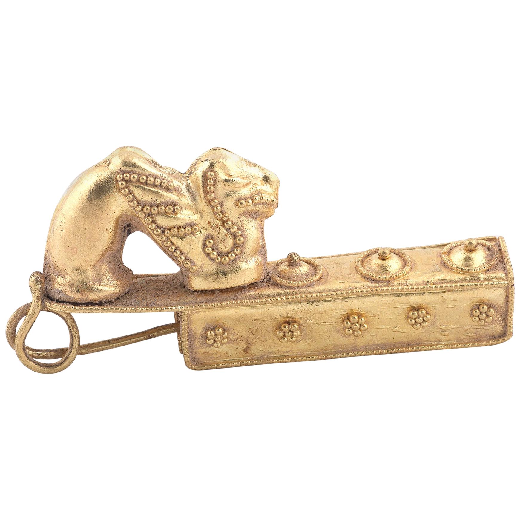 Ancient Greek Gold Dress Fastener Fibula Brooch - 550 BC For Sale at ...