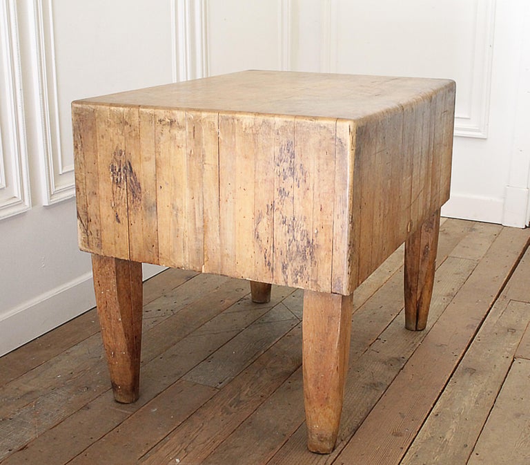 Antique European Butcher Block Table at 1stDibs