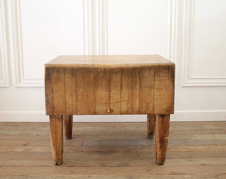 Antique European Butcher Block Table at 1stDibs
