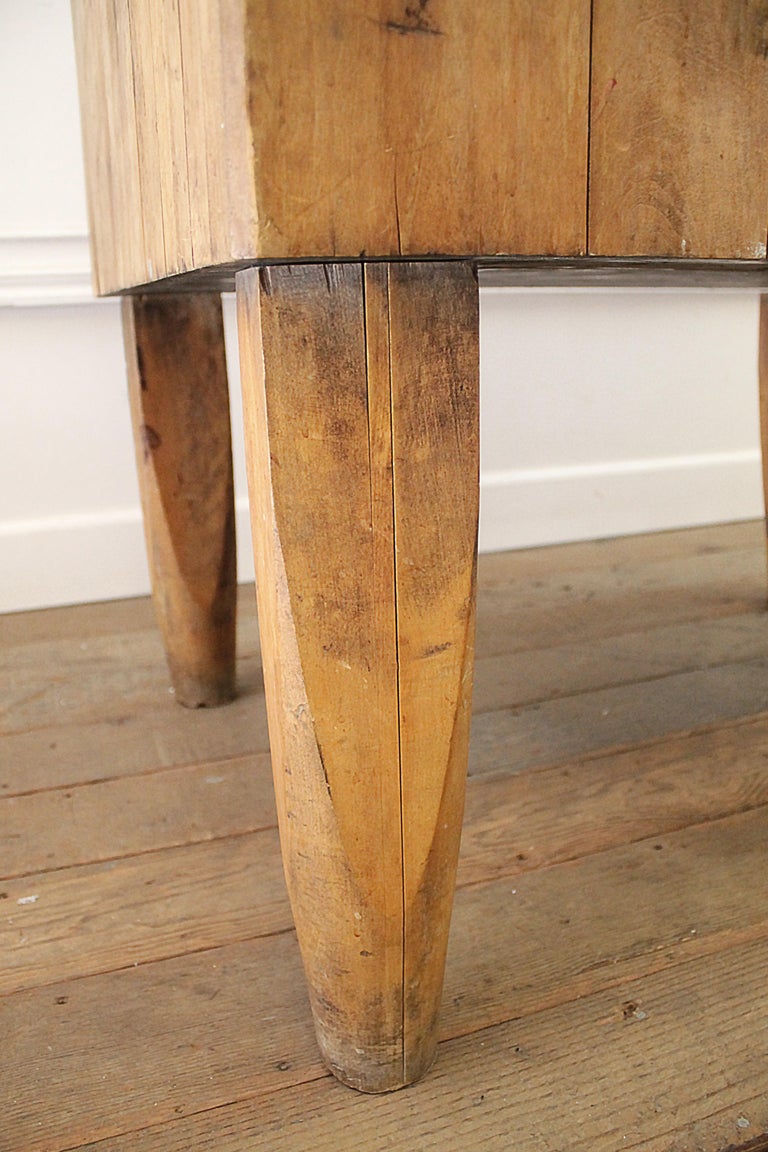 Antique European Butcher Block Table at 1stDibs