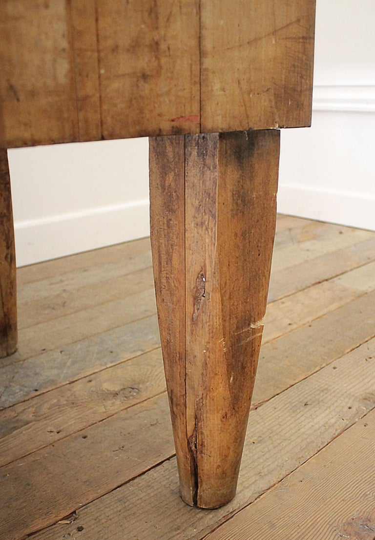Antique European Butcher Block Table at 1stDibs