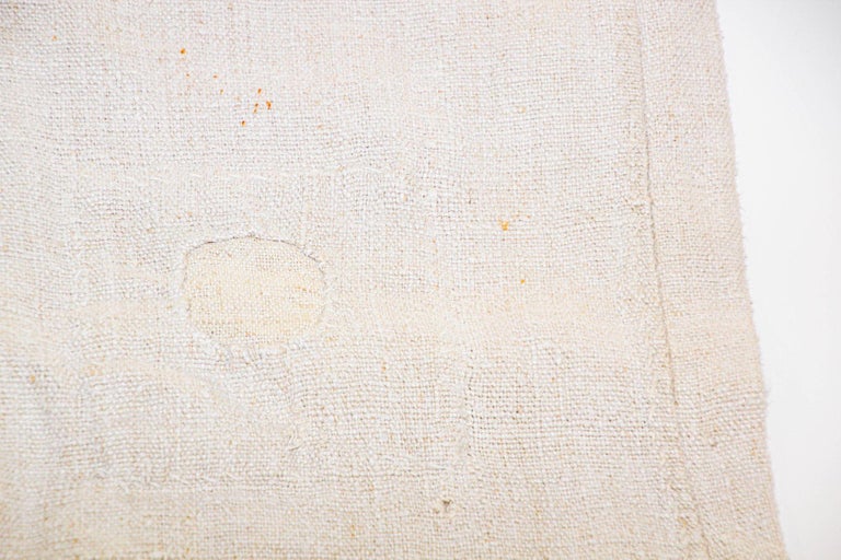 Antique European French Heavy Linen Red Stripe Grain Sack, circa 1930s For Sale at 1stDibs