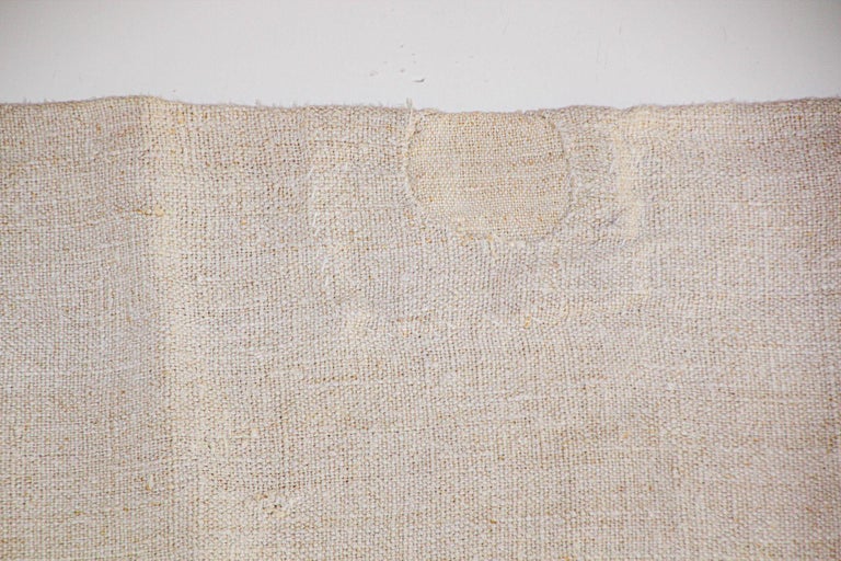 Antique European French Heavy Linen Red Stripe Grain Sack, circa 1930s For Sale at 1stDibs