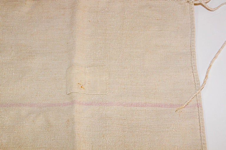 Antique European French Heavy Organic Linen Grain Sack, circa 1930s For Sale at 1stDibs