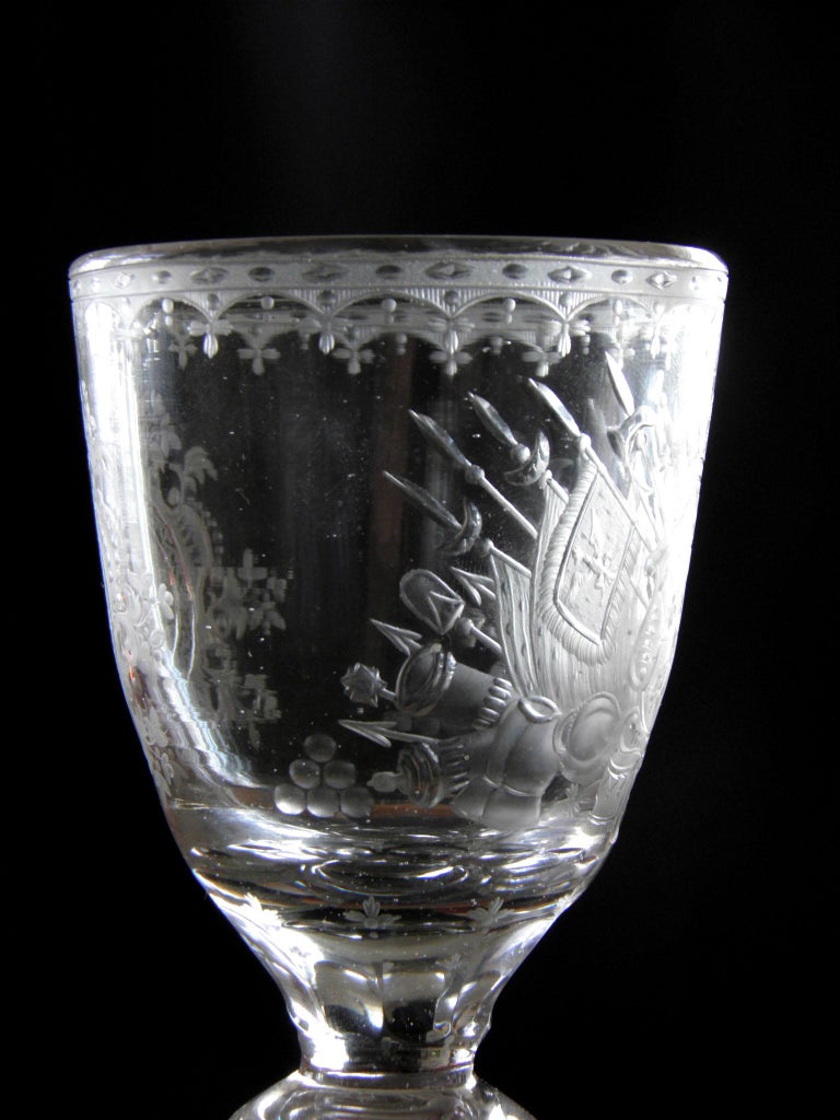 Antique European Historical Crystal Glass Goblet Augustus Rex, 18th ...
