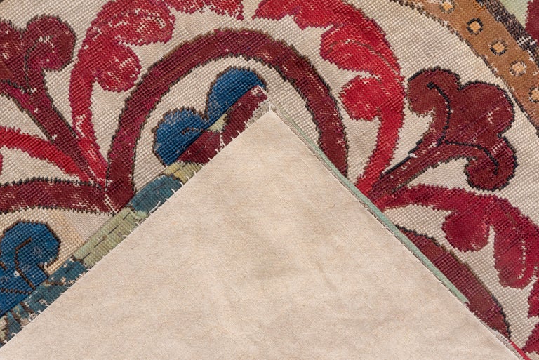Antique European Needlepoint Victorian Carpet, 1870s, Red Green and ...