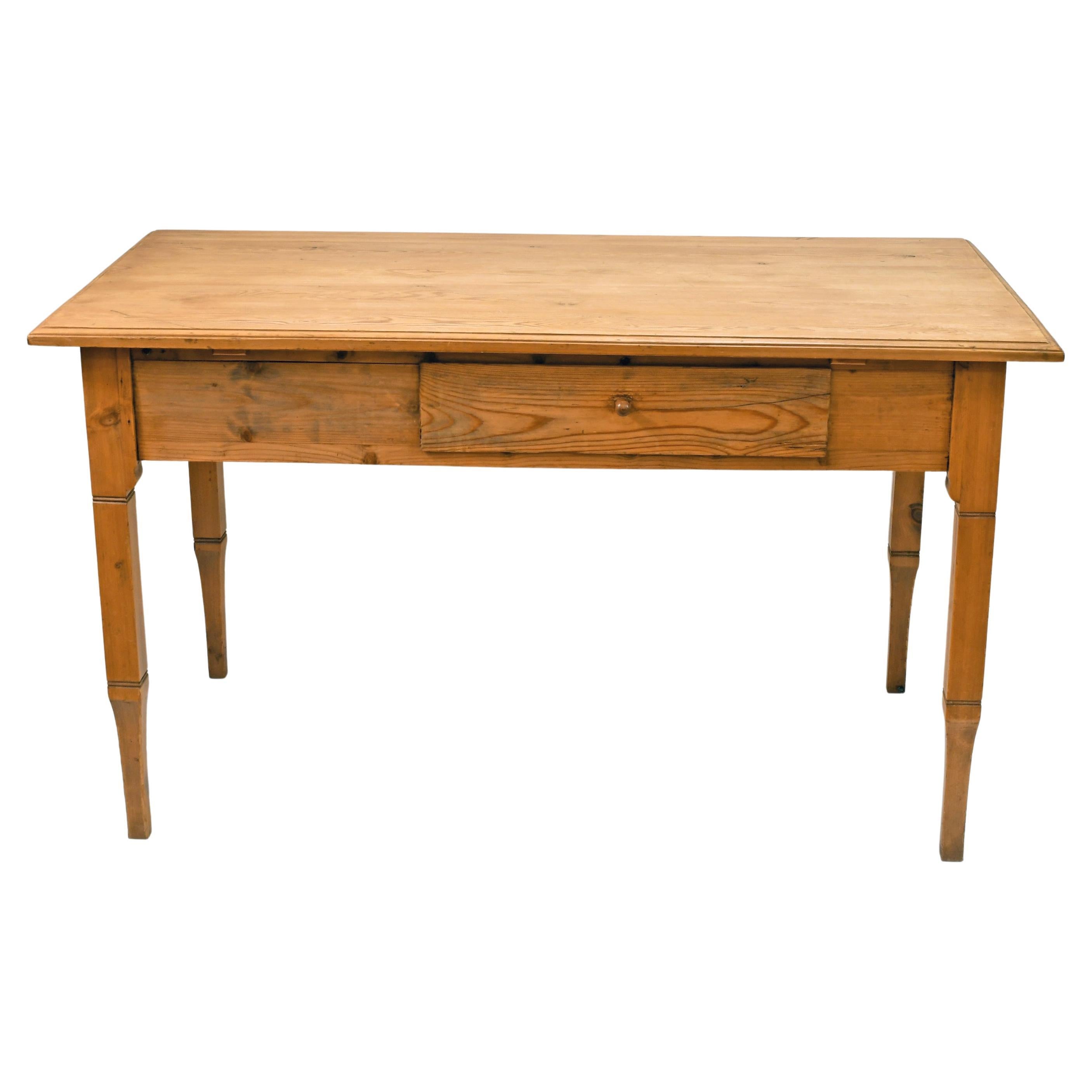 Antique European Pine Writing Table/ Desk or Craft Table with Drawers ...