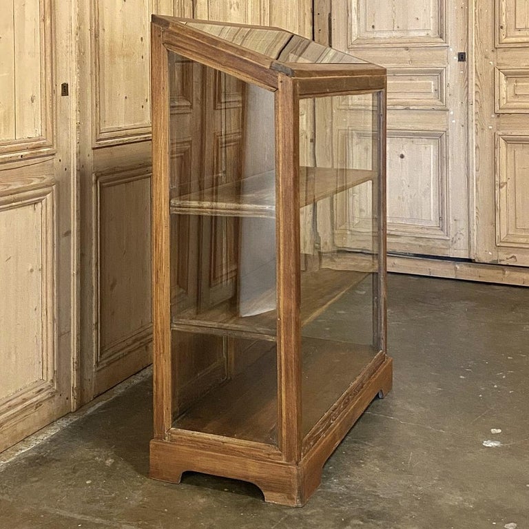 Antique European Slant Front Store Display Cabinet For Sale at 1stDibs