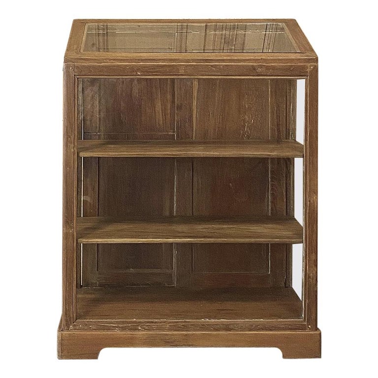 Antique European Slant Front Store Display Cabinet For Sale at 1stDibs