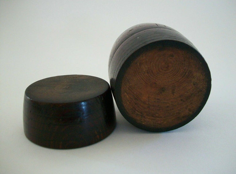 Antique European Treen 'Barrel Form' Softwood Box or Caddy, Early 19th ...