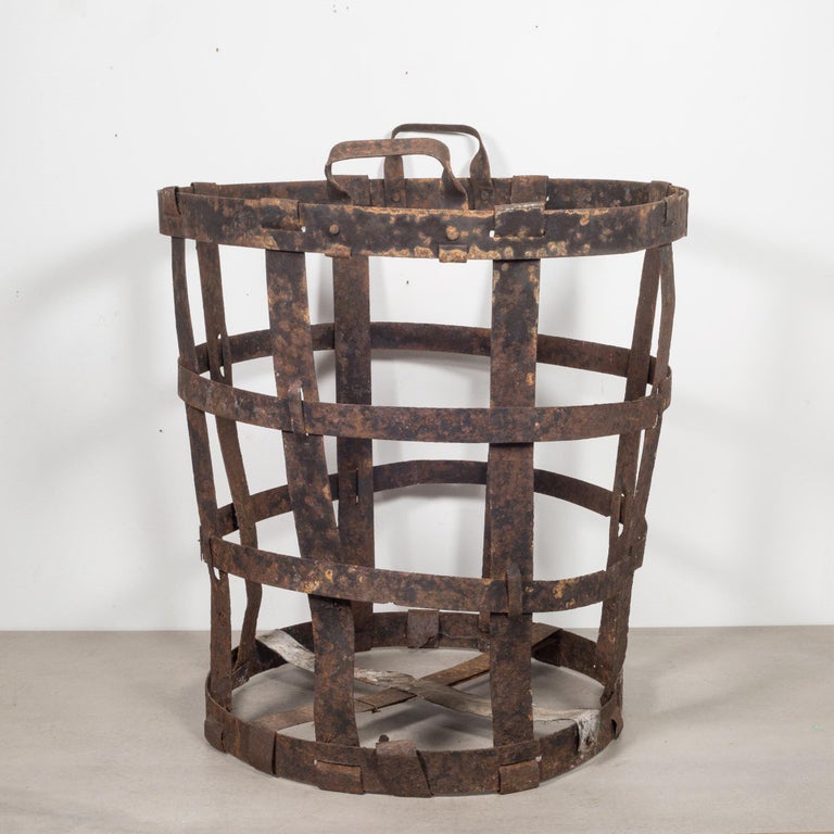 Antique Factory Steel Band Basket, c.1880-1920 For Sale at 1stDibs