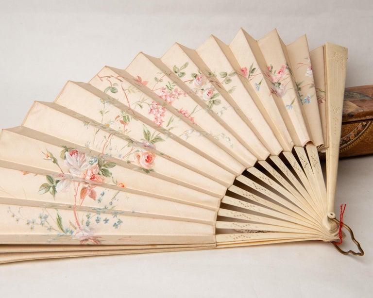 Antique Fan in Its Antique Box For Sale at 1stDibs