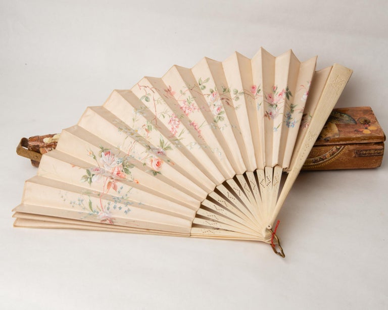 Antique Fan in Its Antique Box For Sale at 1stDibs
