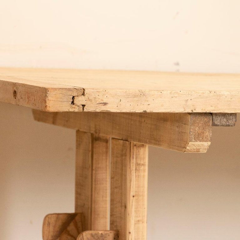 Antique Farm Trestle Table Primitive Dining Table at 1stDibs