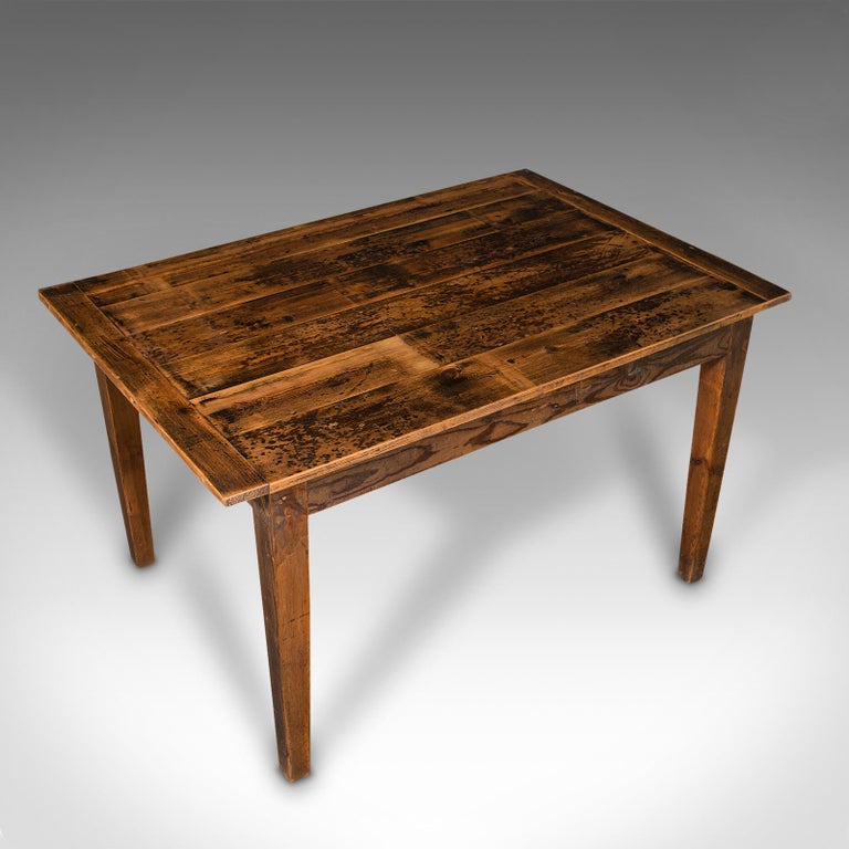 Antique Farmhouse Kitchen Table, English Pine, Country Dining ...
