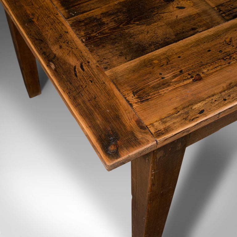 Antique Farmhouse Kitchen Table, English Pine, Country Dining ...