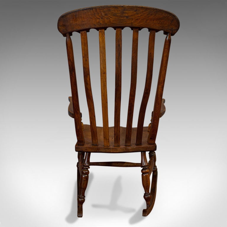 Antique Farmhouse Rocking Chair, English, Elm, Beech, Seat, Victorian ...