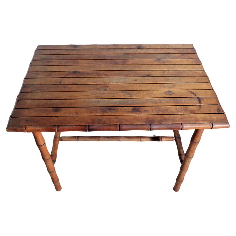 Faux Bamboo Hardwood Table, circa 1930 For Sale at 1stDibs