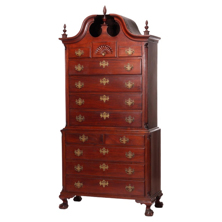 Antique Federal Boston School Mahogany Chest on Chest 19th C at 1stDibs