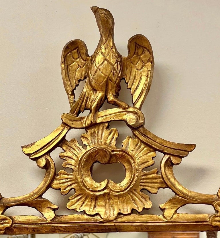 Antique Federal Carved Giltwood Rectangular Mirror with Eagle Pediment ...
