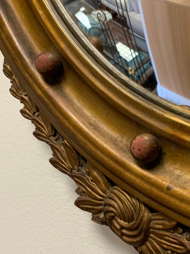 Antique Federal Gold Giltwood Convex Mirror with Eagle at 1stDibs ...