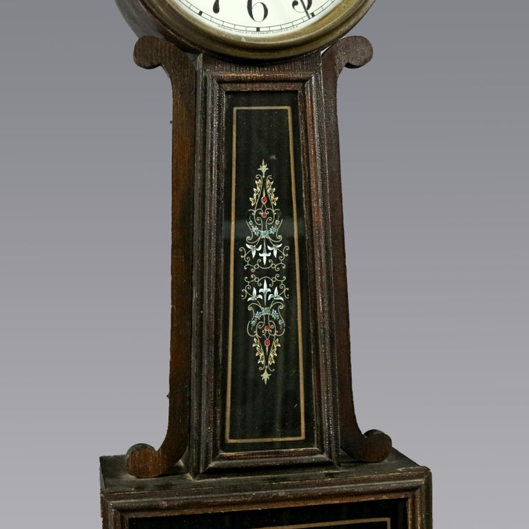 Antique Federal Mahogany Banjo Wall Clock by Waterbury Clock Co, circa ...