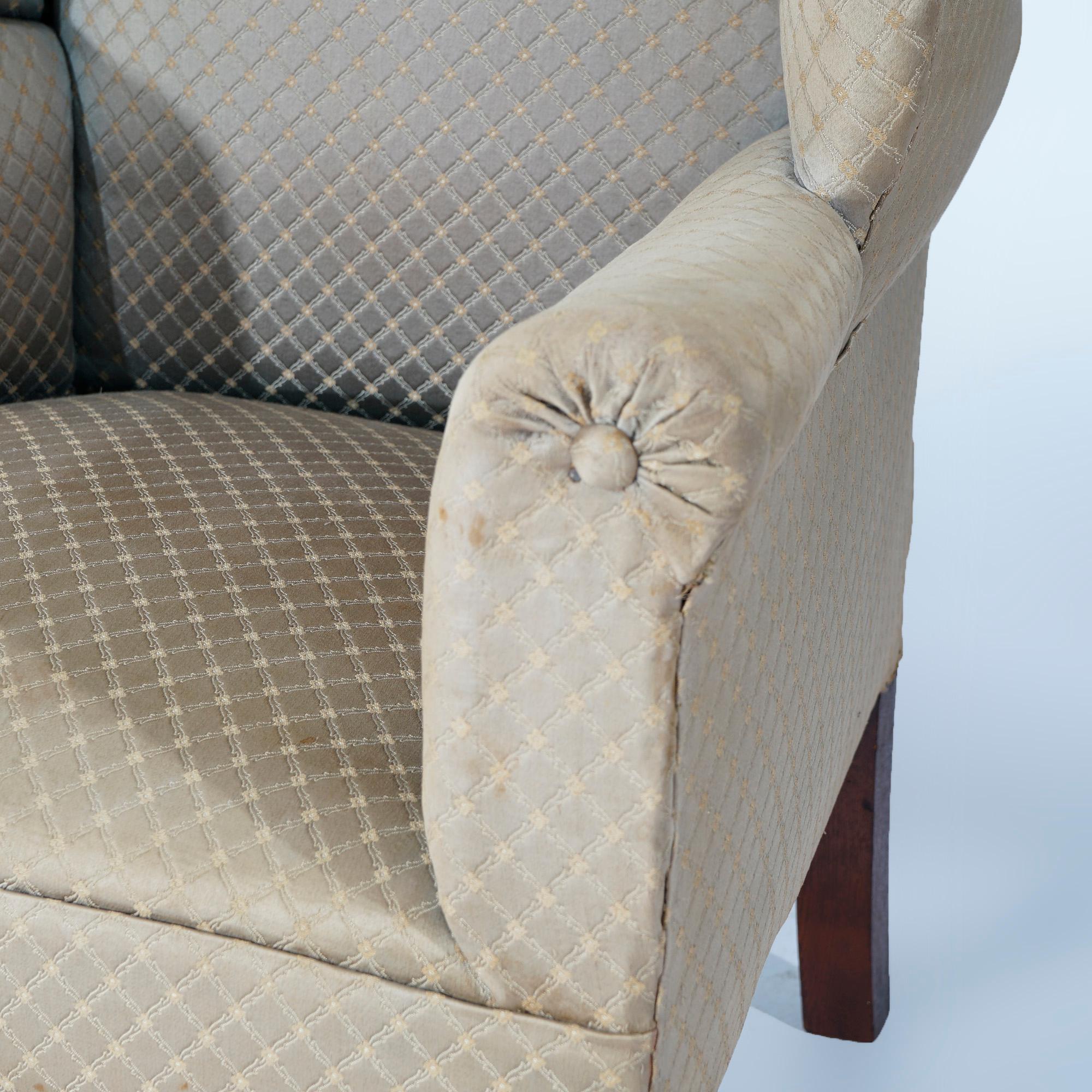 Antique Federal Sheraton Mahogany Wing Arm Chair circa 1820 at 1stDibs