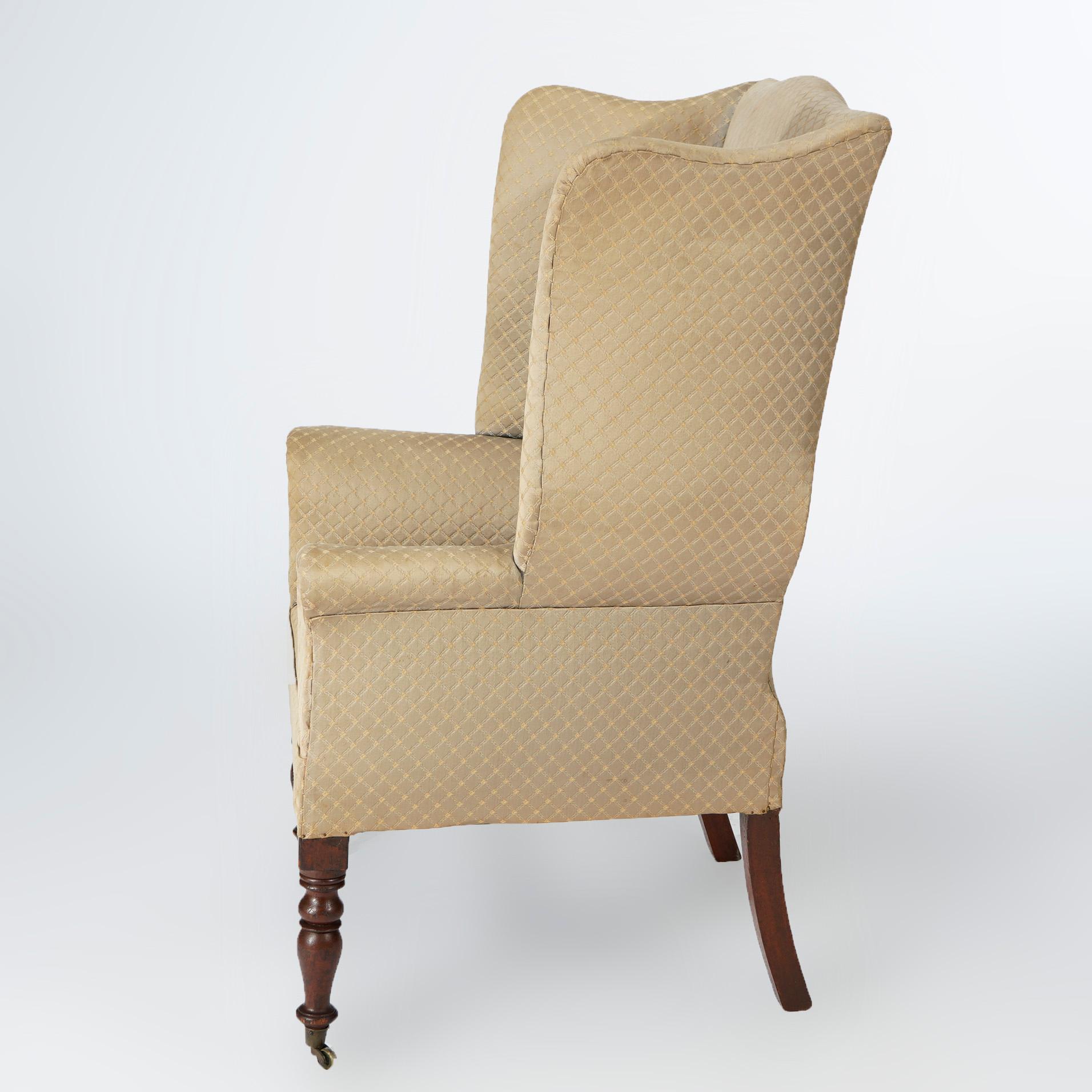 Antique Federal Sheraton Mahogany Wing Arm Chair circa 1820 at 1stDibs