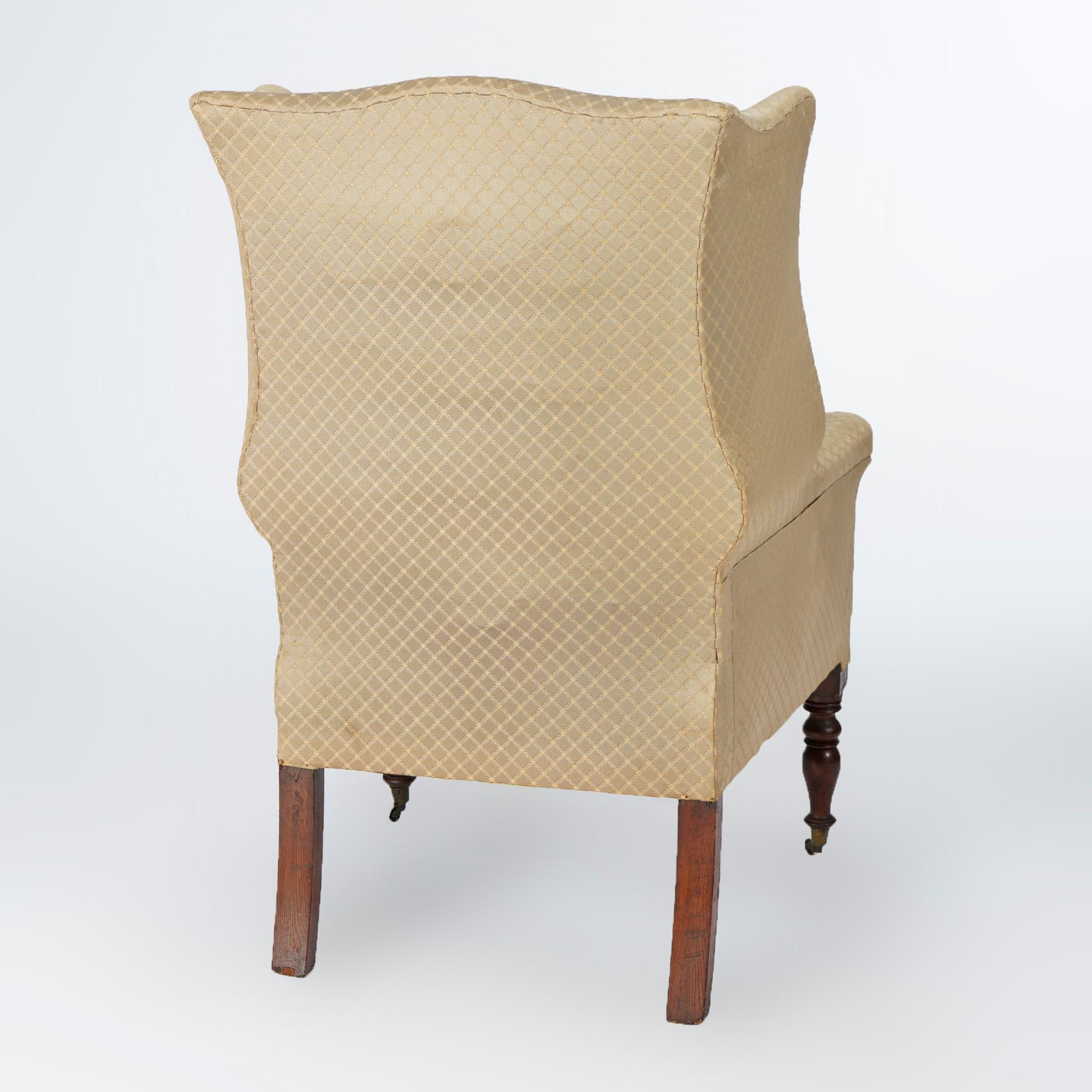 Antique Federal Sheraton Mahogany Wing Arm Chair circa 1820 at 1stDibs