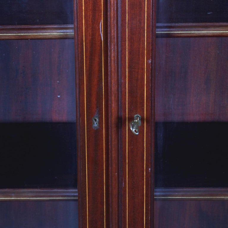 Antique Federal Style Mahogany and Satinwood Inlaid Two-Door Enclosed ...