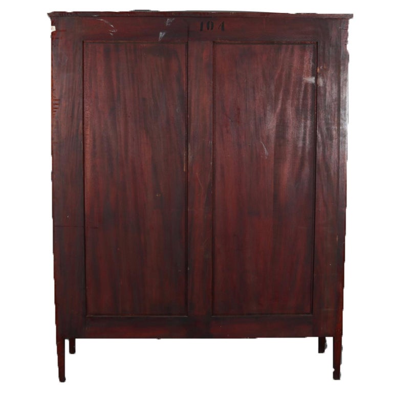 Antique Federal Style Mahogany and Satinwood Inlaid Two-Door Enclosed ...