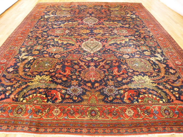 Antique Ferahan Oriental Rug, in Room size, with Palmettes For Sale at ...