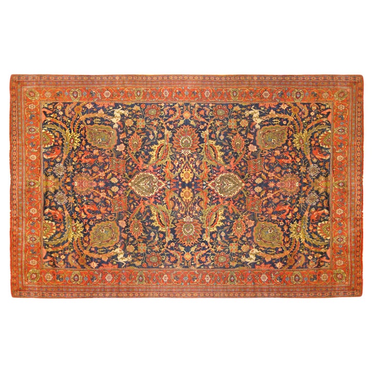 Antique Ferahan Oriental Rug, in Room size, with Palmettes For Sale at ...